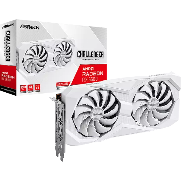 ASROCK Videokártya PCI-Ex16x AMD RX 6600 CHALLENGER WHITE 8GB DDR6 ...