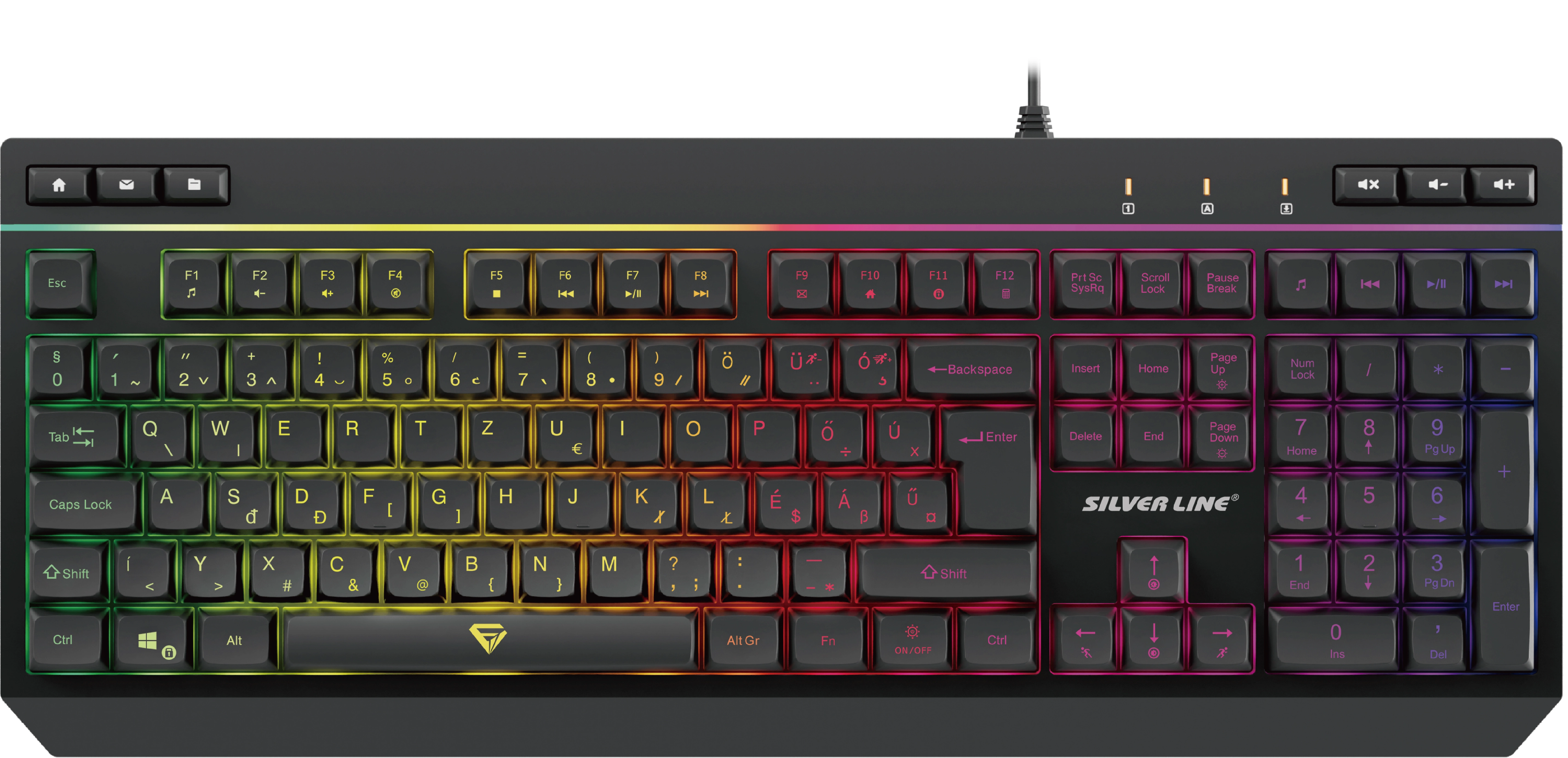 Silverline KB942 gamer billentyűzet RGB magyar nyelvű | pcx.hu
