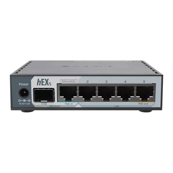 MikroTik hEX S (2025 verzió) E60iUGS L4 512MB 5xGbE LAN 1x2.5 GbE SFP ...