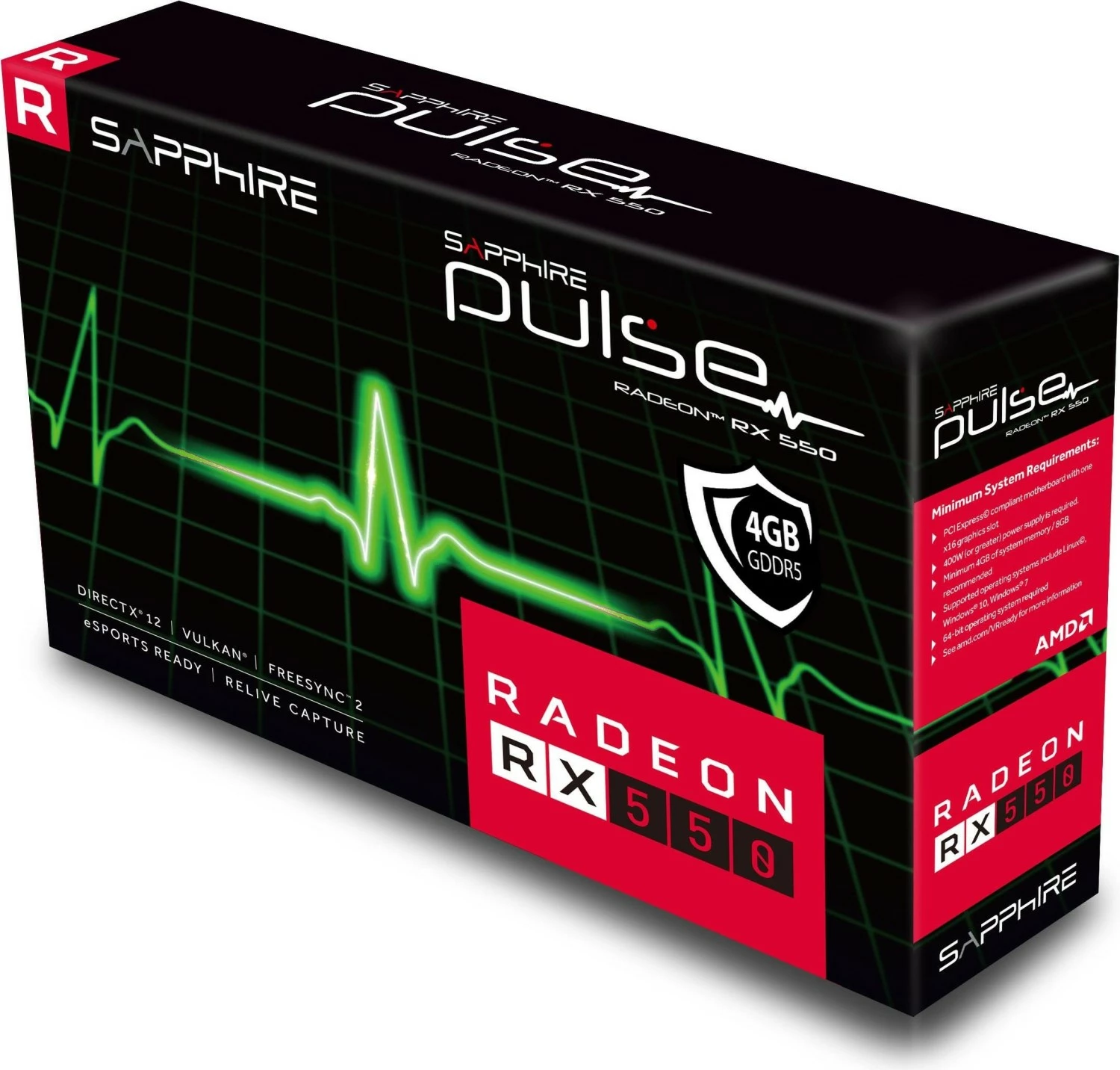 Sapphire Pulse RX 550 4G G5 Lexa PRO 4GB GDDR5 videokártya (11268-01 ...