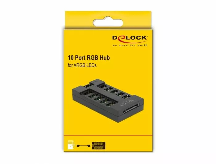 DeLock RGB Hub for ARGB LEDs with 10 ports D64128 i | pcx.hu