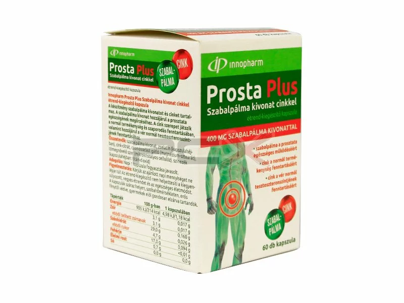 INNOPHARM PROSTA PLUS 400MG SZABALPÁLMA KIVONATTAL + CINKKEL KAPSZULA ...