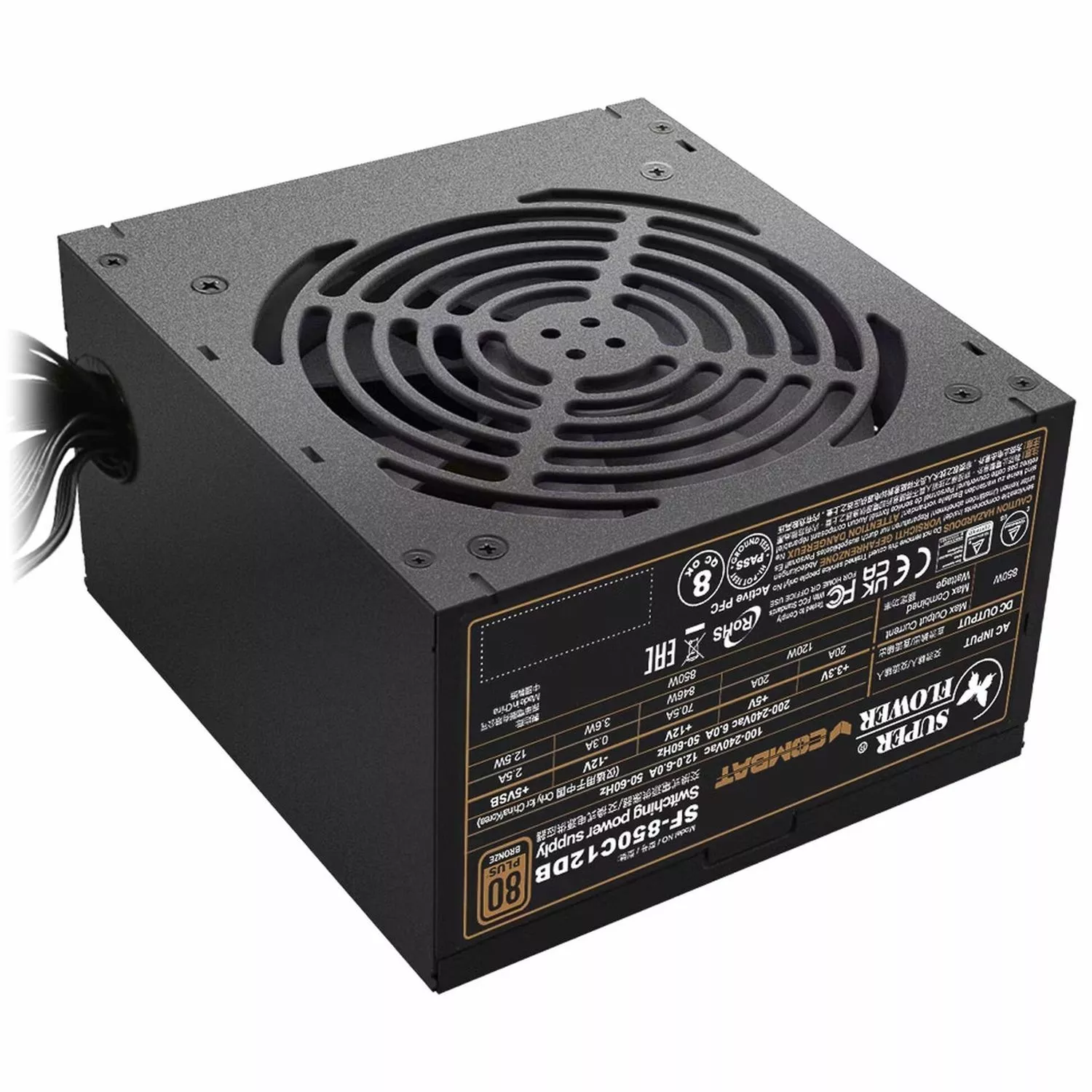 Tápegység Super Flower Combat DB , 80 PLUS Bronze, ATX 3.1 - 850 Watt ...