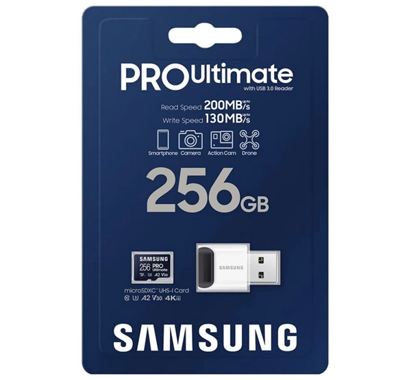 SAMSUNG Memóriakártya, PRO Ultimate with Reader 256GB, Class 10, V30 ...