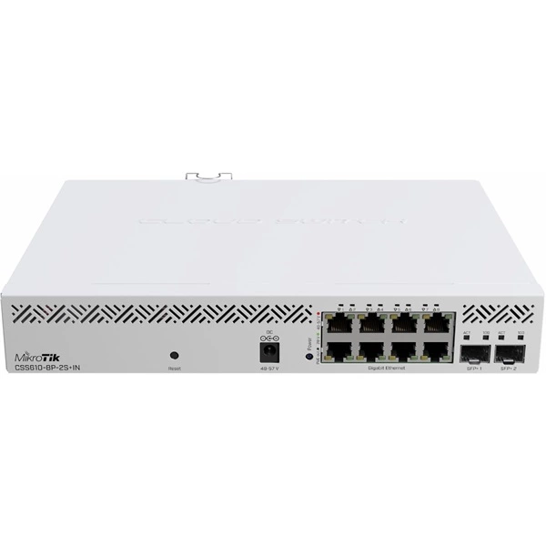 LAN/WIFI MikroTik 8-portos rackbe szerelhető PoE switch, 2xSFP+ 10G ...